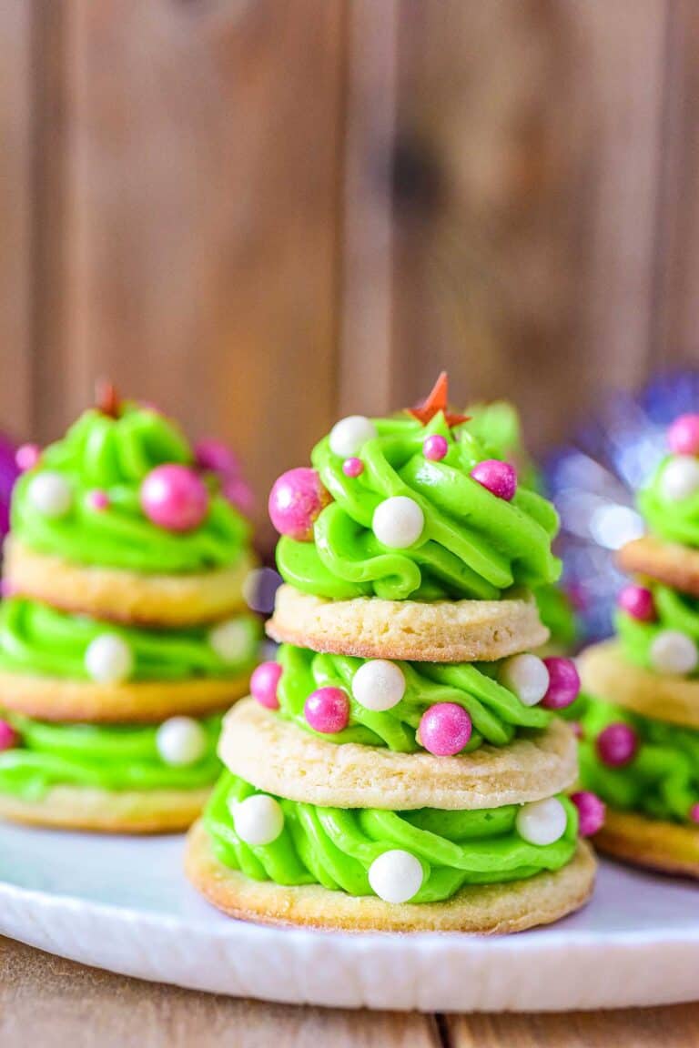 Festive Stacked Christmas Tree Cookies - Hungry Cooks Kitchen