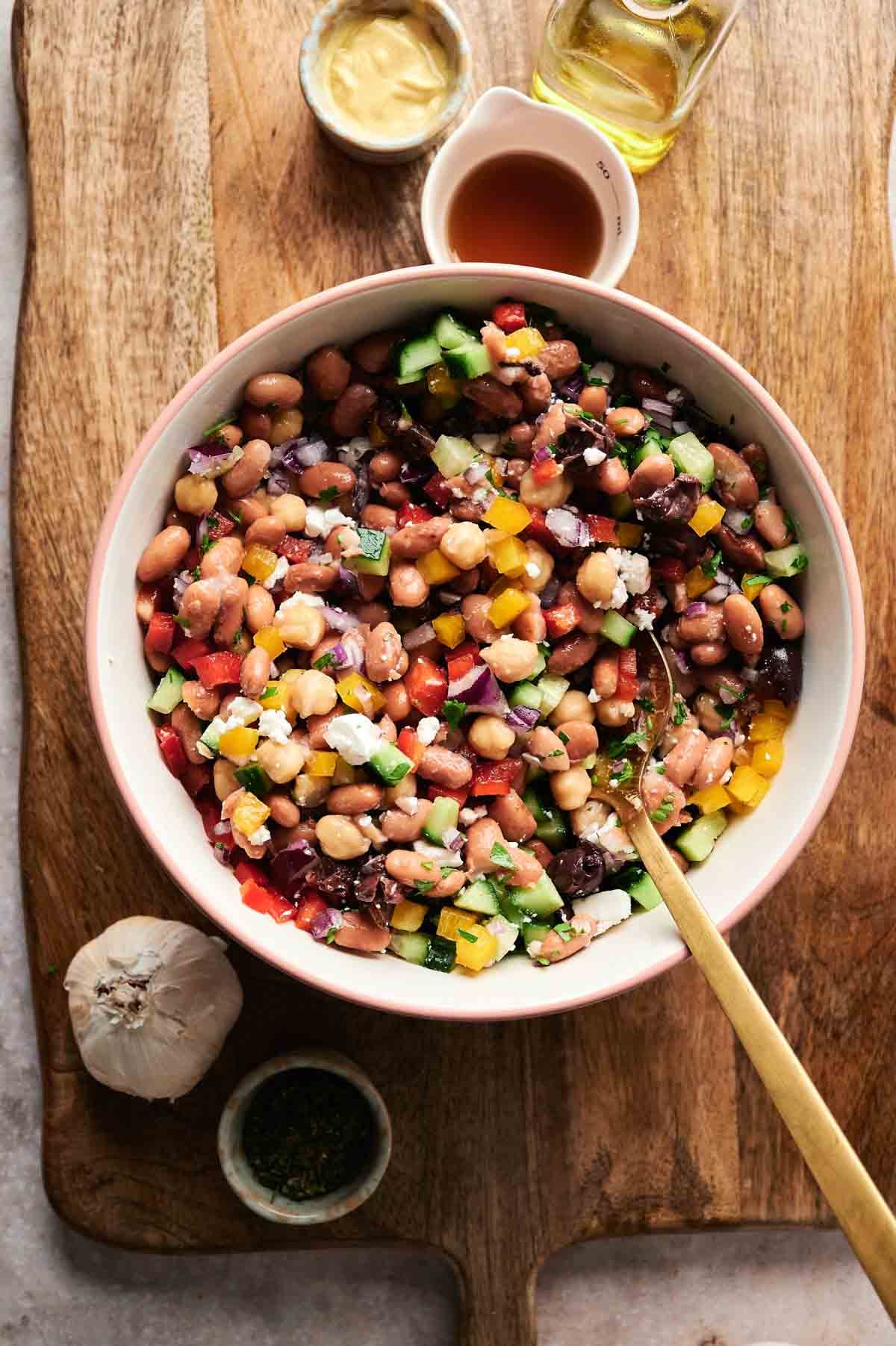 Dense Bean Salad Recipe - Hungry Cooks Kitchen
