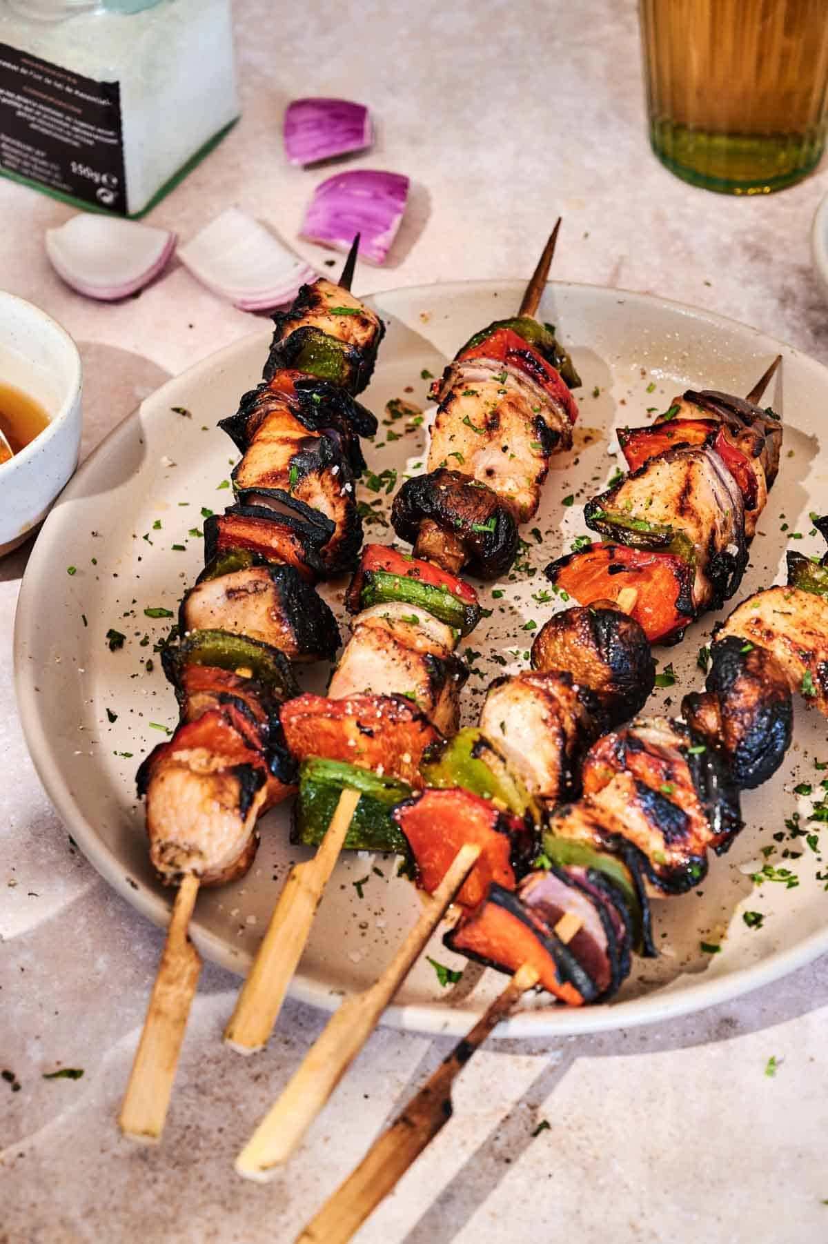 Grilled Chicken Kabobs - Hungry Cooks Kitchen