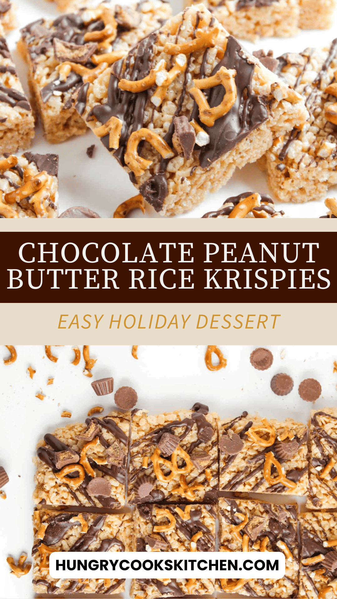 Best No-Bake Chocolate Peanut Butter Rice Krispies - Hungry Cooks Kitchen