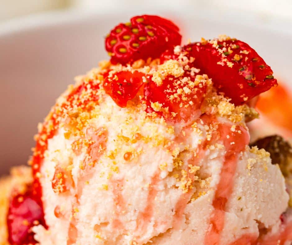 Ninja Creami Strawberry Cheesecake Ice Cream - Hungry Cooks Kitchen